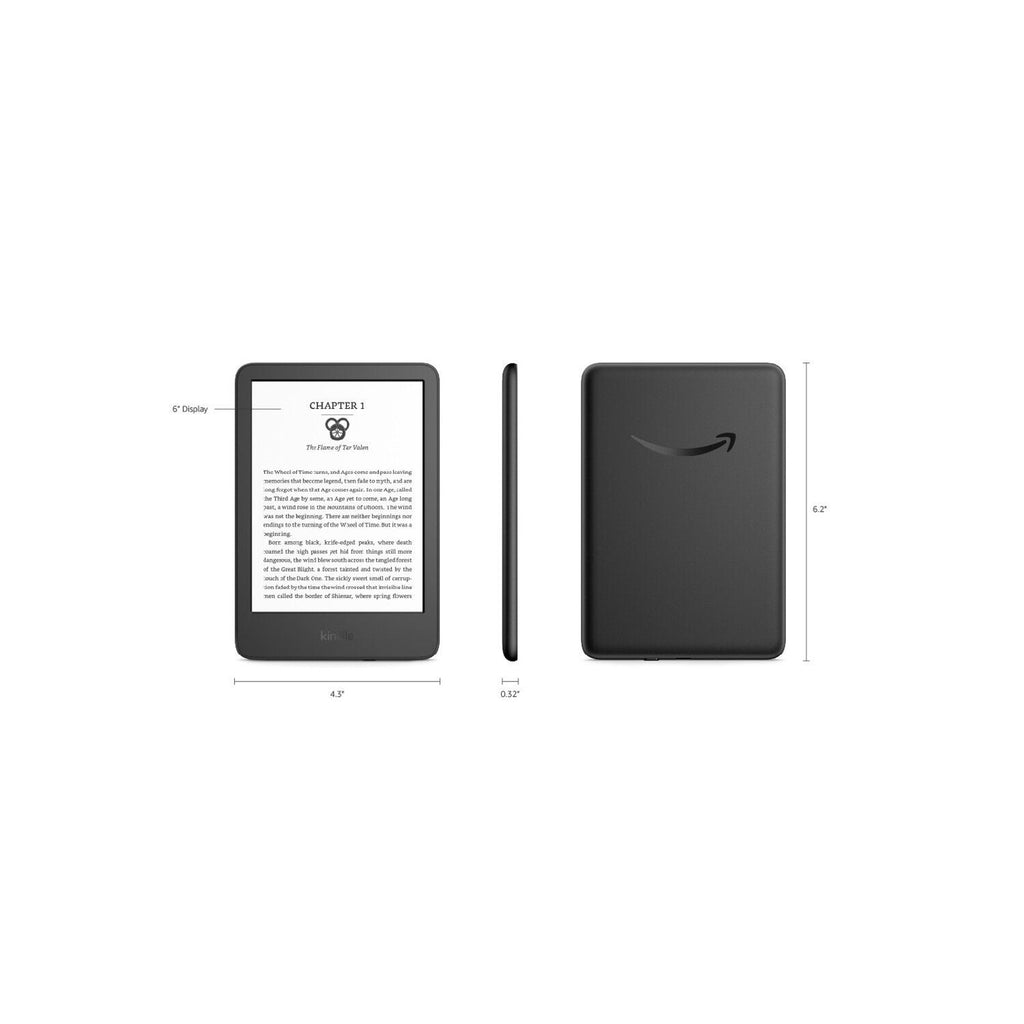AMAZON KINDLE E-READER, 11TH GEN, 16GB, WI-FI, 6', BLACK 2022 RELEASE ...