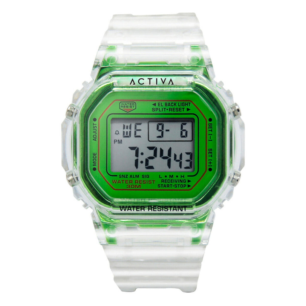 Activa Retro X Invicta Men's Digital Watch 44.5mm Transparent Green ...