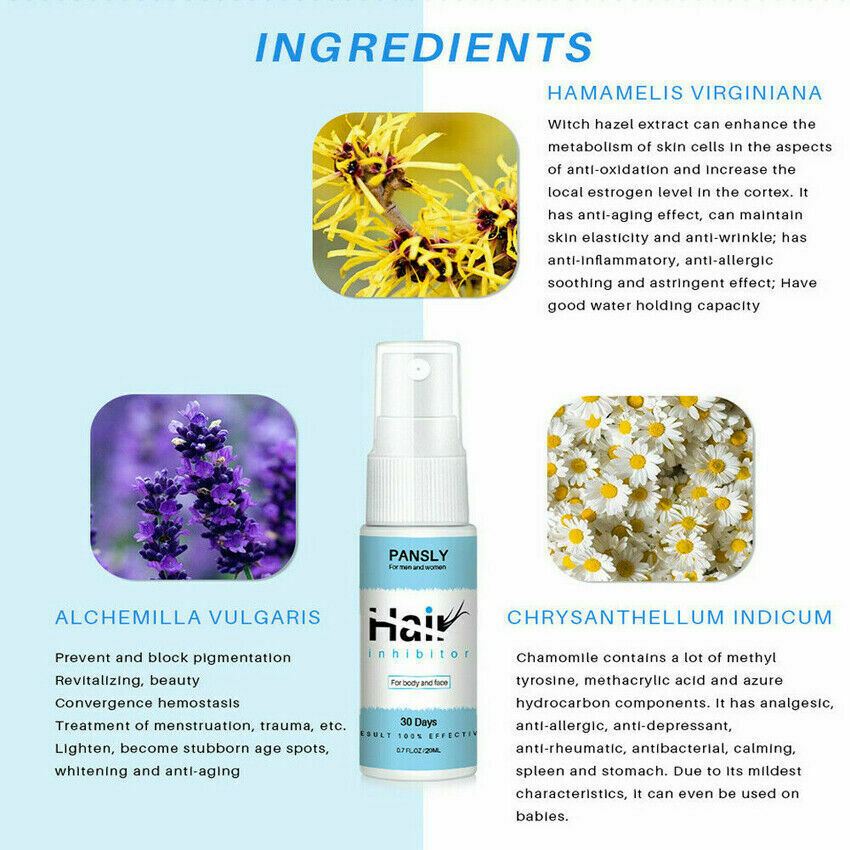 2 Pack Pansly Herbal Gentle Hair Spray Permanent Hair Growth Inhibitor ...